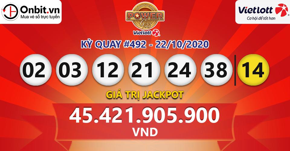 Cập nhật kết quả xổ số Vietlott Power 6/55 hôm nay ngày 22/10/2020